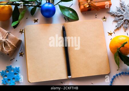 letter to Santa Claus in Notepad with space for list. children's hand ...