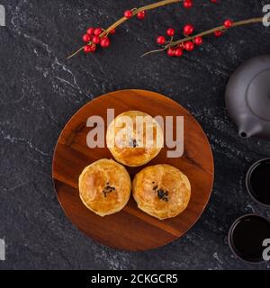 Design concept of Moon cake yolk pastry, mooncake for Mid-Autumn ...