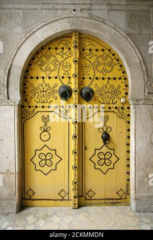 a Marketstreet in the Souq, Market or bazaar in the Old City of Tunis in north of Tunisia in ...
