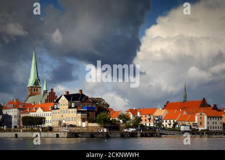 A very autumnal looking sky hangs over Helsingor city with a promise of ...