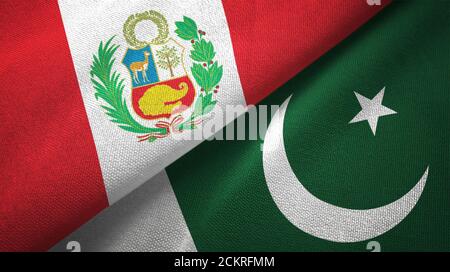 Pakistan and Peru two flags textile cloth, fabric texture Stock Photo ...