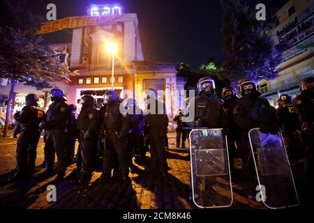 German riot police unit during a demonstration in Dortmund, Germany ...