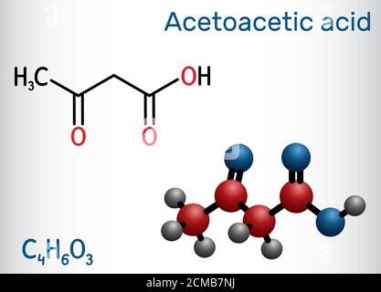 Acetoacetic acid, diacetic, oxobutanoic acid molecule. It is a ketone ...