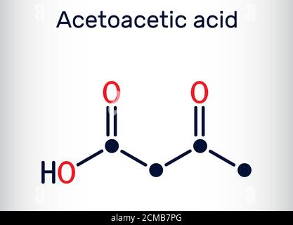 Acetoacetic acid, diacetic, oxobutanoic acid molecule. It is a ketone ...