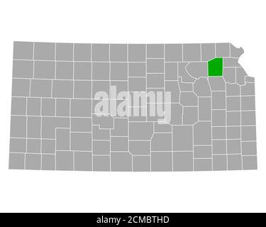 Map of Jackson in Kansas Stock Photo - Alamy