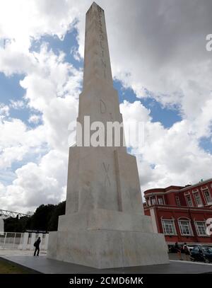 Mussolini obelisk in Rome Stock Photo - Alamy