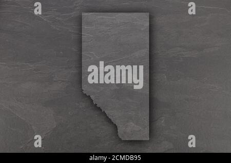 Map of Alberta on dark slate Stock Photo - Alamy