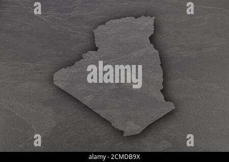 Map of Algeria on dark slate Stock Photo - Alamy