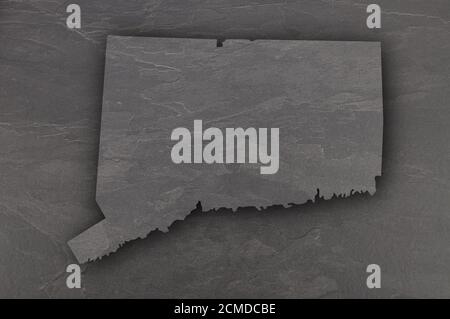 Map of Connecticut on dark slate Stock Photo - Alamy