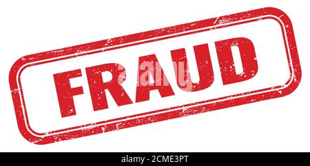 FRAUD red grungy rectangle stamp sign Stock Photo - Alamy