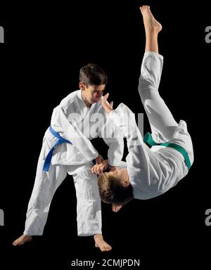 Children martial arts fighters isolated Stock Photo - Alamy