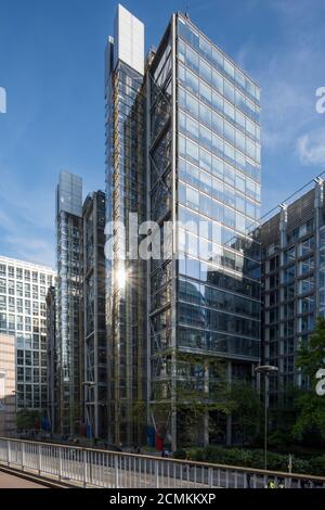 Reflection of London Wall 88 in the building on Staining Lane from the ...