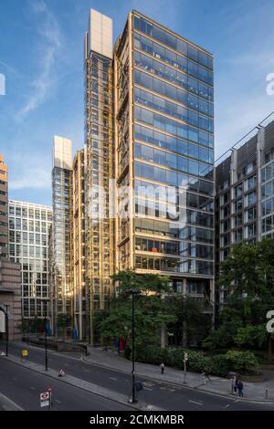 Reflection of London Wall 88 in the building on Staining Lane from the ...