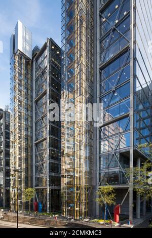 Reflection of London Wall 88 in the building on Staining Lane from the ...