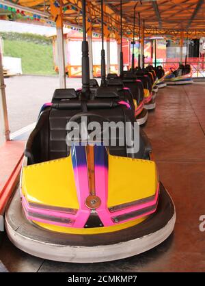 A Row of Dodgem Cars on a Fun Fair Ride Stock Photo - Alamy
