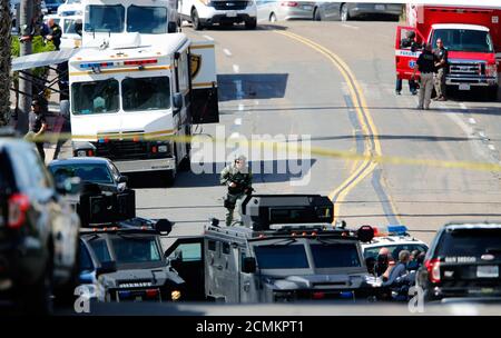 Swat team in position on the streets of New York City, USA Stock Photo ...