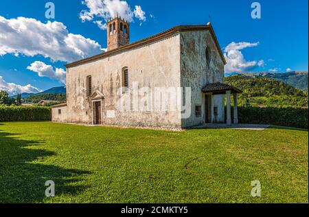 Italy Veneto Castelcucco Church of Santa Lucia (XII Century Stock Photo ...
