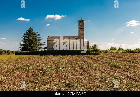Italy Veneto Castelcucco Church of Santa Lucia (XII Century Stock Photo ...