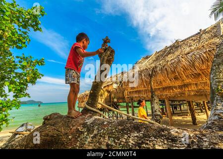 Sea gypsy children playing in the Andaman Sea at Similan Islands 13 10 ...