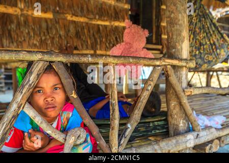 Very poor indian gypsy boy smiling. Andhra Pradesh, India Stock Photo ...