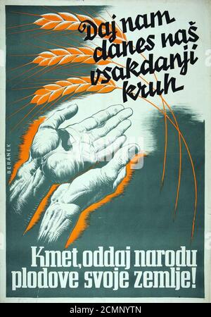 'Plakat Kmet, oddaj narodu plodove svoje zemlje' by Jože Beranek is a ...