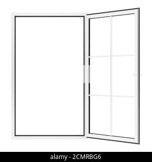 open window isolated on white background Stock Photo - Alamy