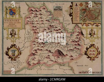 John Speed Brecknock Stock Photo - Alamy
