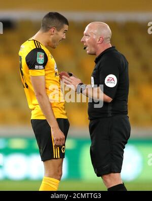 Conor Coady of Wolves gestures during the Premier League match between ...