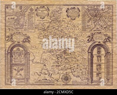 John Speed Maps of Buckinghamshire 1610 001 Stock Photo - Alamy