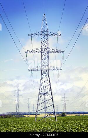 Transmission line field in a transformer station Stock Photo - Alamy