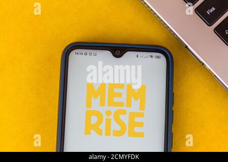 In this photo illustration, the Memrise logo seen displayed on a ...