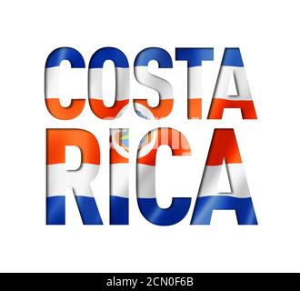 Costa Rica flag text font. National symbol background Stock Photo - Alamy