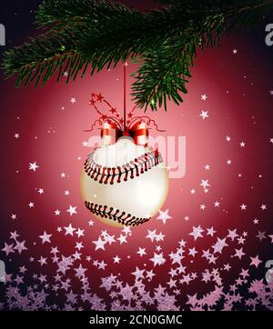 Baseball, Sports Christmas Card with festive decorations Stock Photo ...