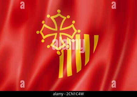 3D Flag of Languedoc-Roussillon, France. 3D Illustration Stock Photo ...