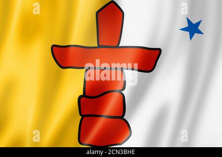 Nunavut Inuit People ethnic flag, North America. 3D illustration Stock ...