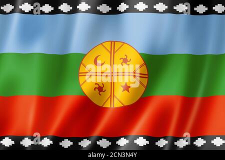 Mapuche ethnic flag, South America. 3D illustration Stock Photo - Alamy