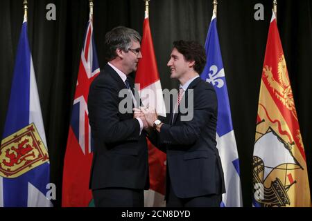 Nova Scotia Premier Stephen McNeil, left, and Manitoba Premier Brian ...