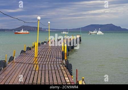 A small jetty in cloudy weather. Crimea, the Black Sea coast Stock ...