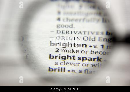brighten word in a dictionary. brighten concept Stock Photo - Alamy