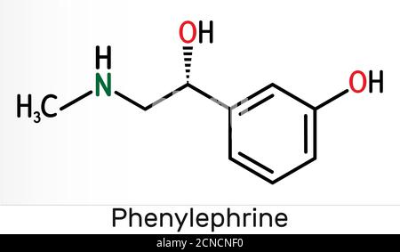 Phenylephrine molecule. It is nasal decongestant with potent ...