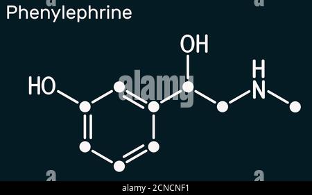 Phenylephrine molecule. It is nasal decongestant with potent ...