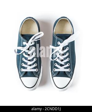Blue generic sneakers isolated on white background. Blue sneakers ...