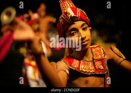 Kandyan dancer in traditional costume, headdress, silver, portrait ...