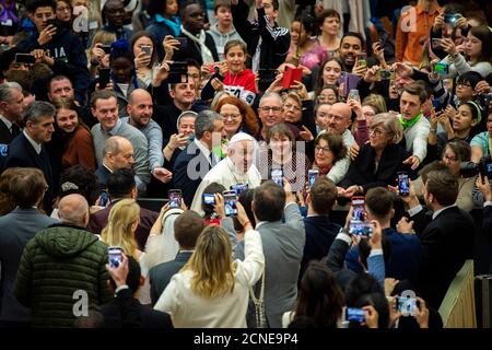 General view of Paul VI Hall during the Pope Leo XIV’s Wednesday ...