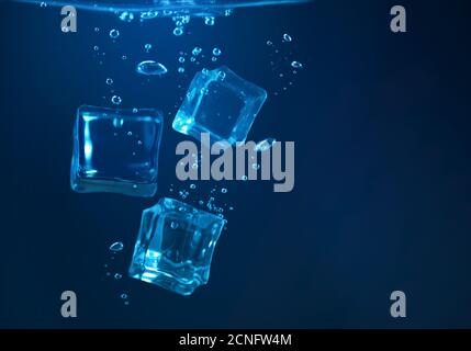 Ice cubes underwater Stock Photo - Alamy