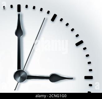 A black and white image of a clock with numbers falling off showing the ...