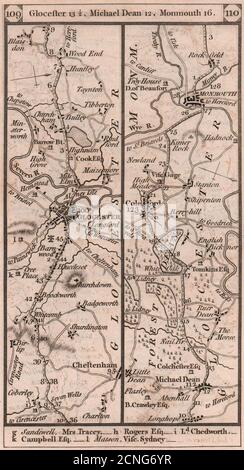 Cheltenham - Gloucester - Coleford - Monmouth road strip map PATERSON ...