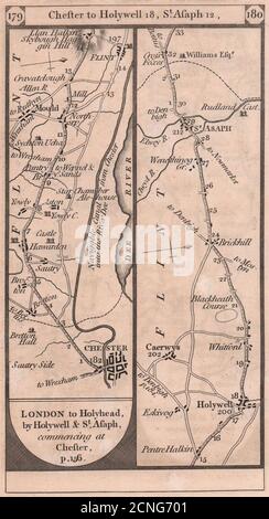 Chester-Hawarden-Mold-Flint-Holywell-St. Asaph road strip map PATERSON ...