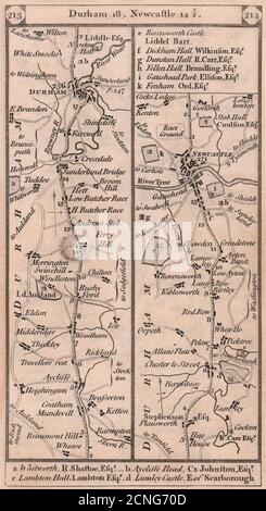 Durham-Chester/Street-Gateshead-Newcastle/Tyne road strip map PATERSON ...