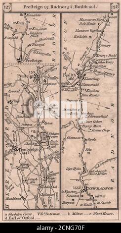 Pembridge-Presteigne-New Radnor-Builth Wells road strip map PATERSON ...